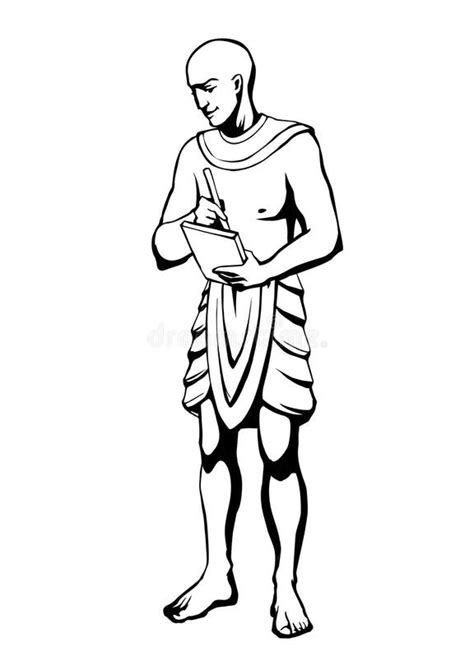 Vector Drawing Egyptian Male Servant Stock Vector Illustration Of