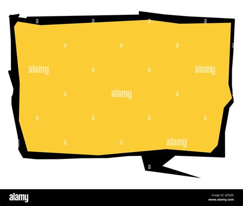 Yellow Dialog Box Template With Square Borders Ready For Speeches And