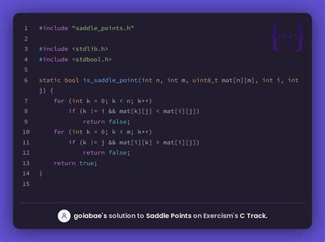 goiabae s solution for saddle points in c on exercism