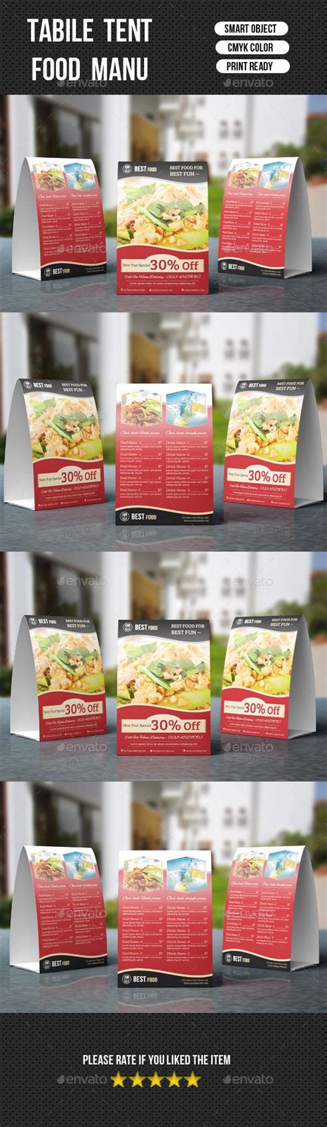 Restaurant Table Tent V03 Food Menu Template Restaurant Tables