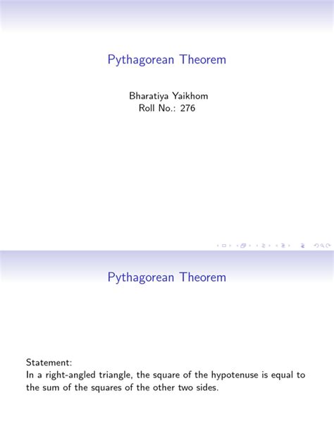Pythagorean Theorem 1 Pdf Triangle Trigonometric Functions