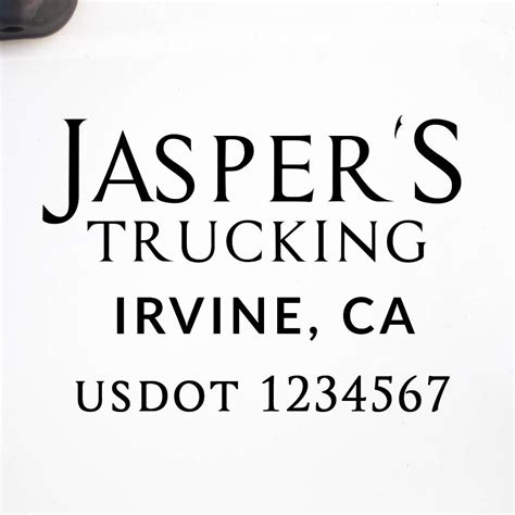 Company Name 2 Regulation Lines Decal Usdot Set Of 2 Usdot