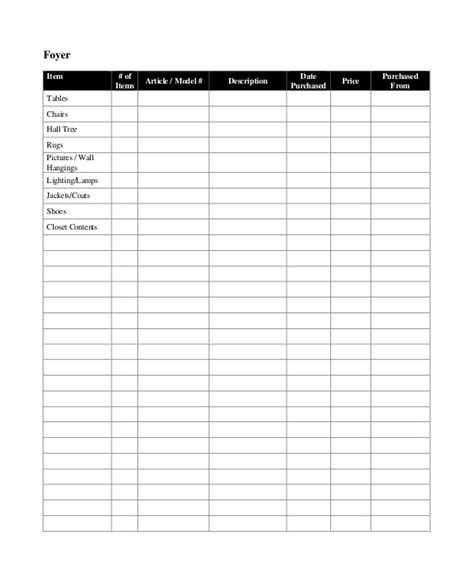 Fire Insurance Inventory List At Troy Bellows Blog