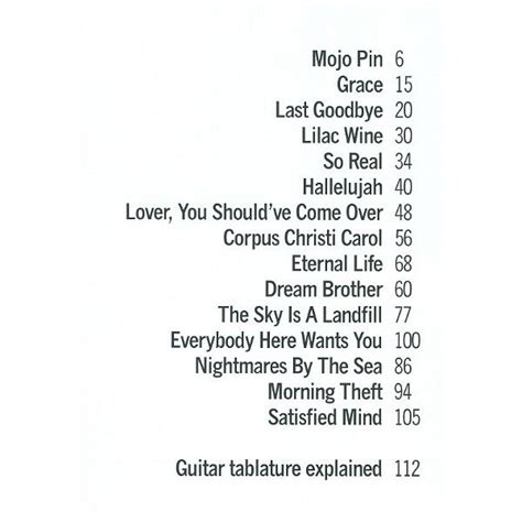 Wise Publications Jeff Buckley Grace United States
