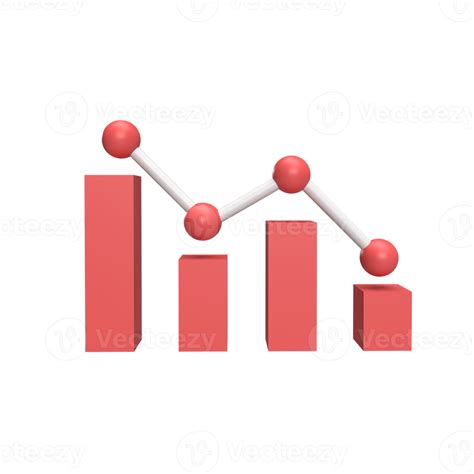 Decrease Graph 3d Icon Model Cartoon Style Concept Render Illustration