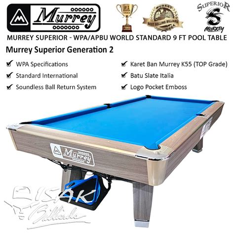 Jual Murrey Superior Generation 2 9 Ft Pool Table Meja Billiard