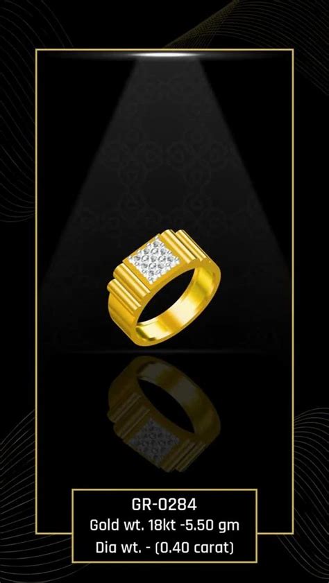 Male Round 18kt Natural Diamond Gold Ring At ₹ 30000piece In Surat