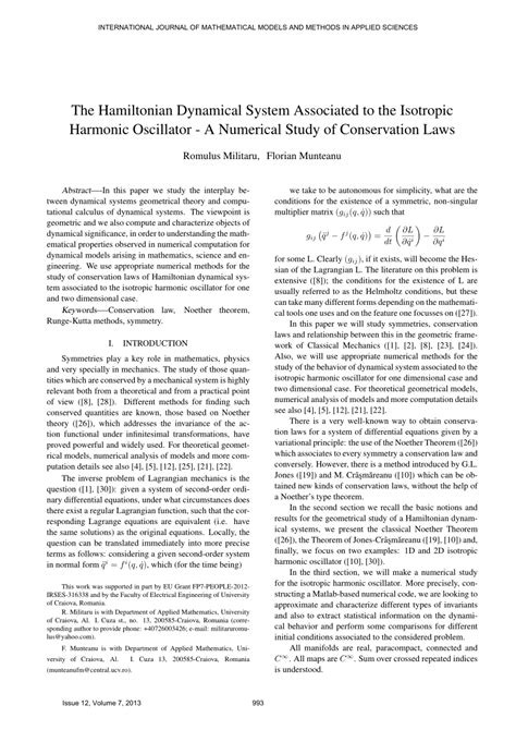 Pdf The Hamiltonian Dynamical System Associated To The Isotropic