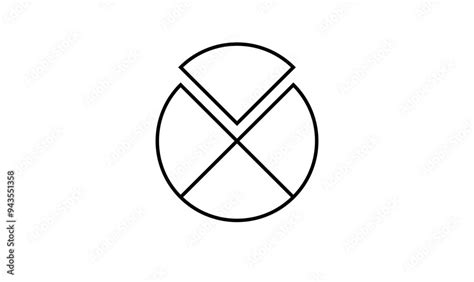 Four Parts Of Circle Pie Chart With Four Same Size Sectors Vector