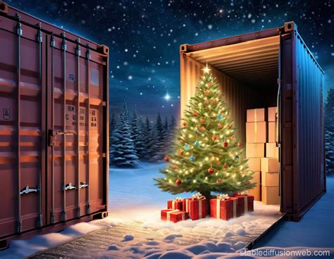 Christmas Tree In Shipping Container Stable Diffusion Online
