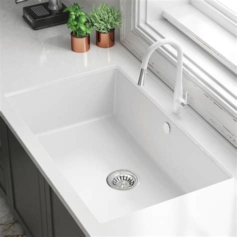 Granit Diskho Corda Vit Matt 54x44 Cm Med Vattenlås Hill Ceramic® Vattenlås Diskbänk