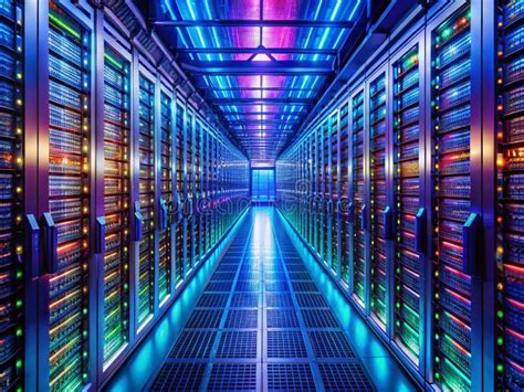 A Birdseye View Of A Modern Data Center Symmetrical Server Racks