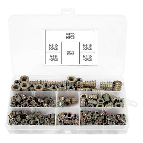 Threaded Inserts Nuts Wood Insert Assortment Tool Kit M6m8 Furniture Screw Inserts Bolt