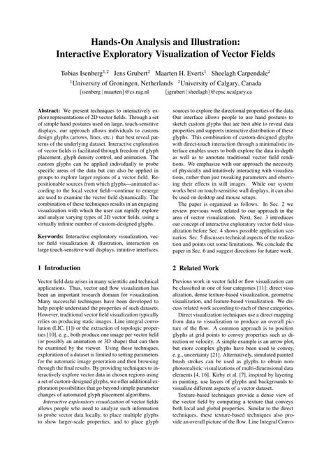 Pdf Hands On Analysis And Illustration Interactive Exploratory Visualization Of Vector Fields