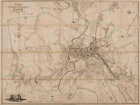 Bath Holloway And Son Engravers Of Bath Plan Of The City And