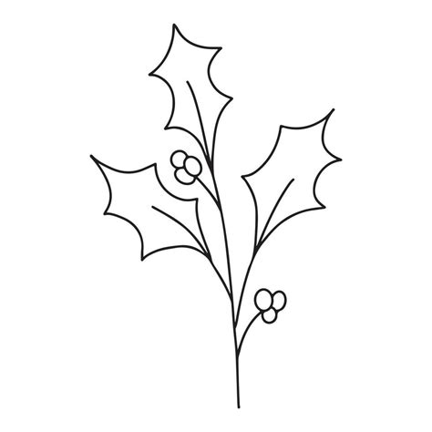 Holly Leaf Black And White