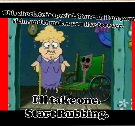 Spongebob Chocolate Old Lady What Did He Say
