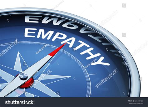 3d Rendering Compass Word Empathy Stock Illustration 684466435