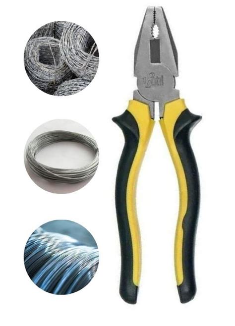 Alicate Universal 8 Polegadas Emborrachado Corta Dobra Arame 123 Útil Alicate Universal