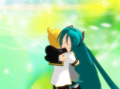 Mmd Miku Hug Len By Sandazax On Deviantart