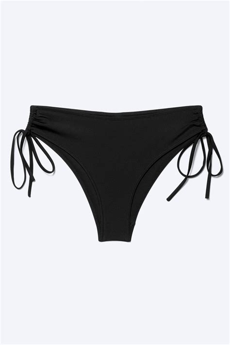 Strappy Side Tie Bikini Bottoms Black Weekday Ww