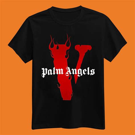Vlone X Palm Angels Flame Staple Tee Shirt Bipubunny Store