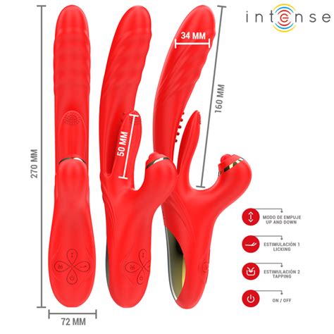 Intense Rosalia Multifunction Vibrator 3 In 1 Red