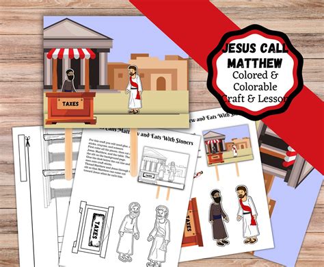 Printable Bible Craft For Jesus Calling Matthew The Tax Collector And