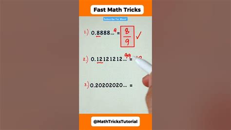 Math Hacks Mathtrickstutorial Maths Tutorial Mathematics Shorts