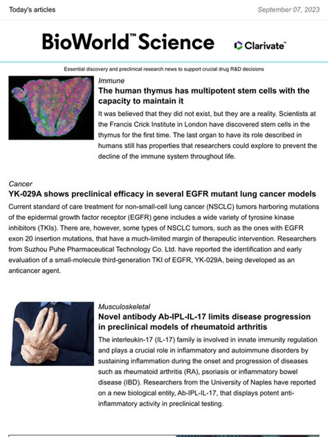 Bioworld The Human Thymus Has Multipotent Stem Cells With The Capacity