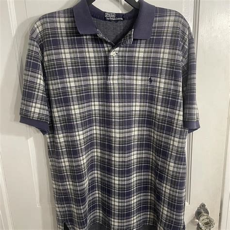Polo Ralph Lauren Tartan Plaid Mens Polo Size Large Depop