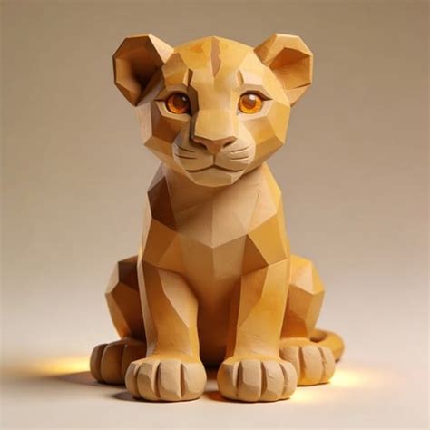 Free Golden Lioness Cub Image Lioness Cub 3d Download At Stockcake
