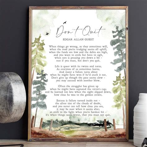 Don T Quit Poems Etsy Uk