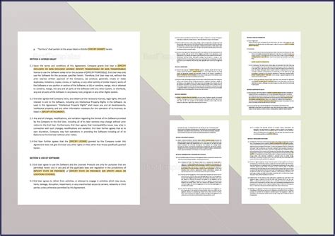 Saas Software License Agreement Template Template 2 Resume Examples