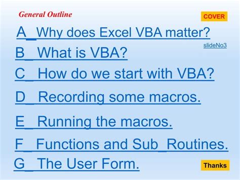 Introduction To Excel VBA Macros PPT