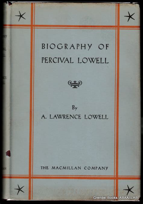 Biography Of Percival Lowell By Lowell A Lawrence Very Good