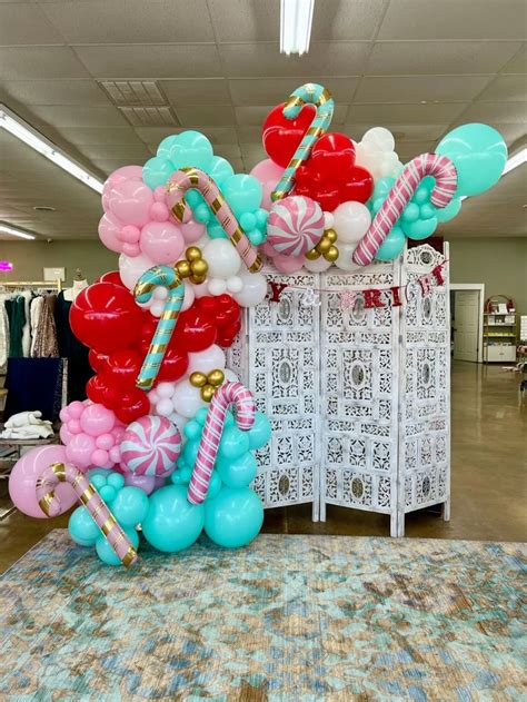 Candy Cane Balloon Arch Boutique Candy Balloons Balloon Arch Holiday Balloons
