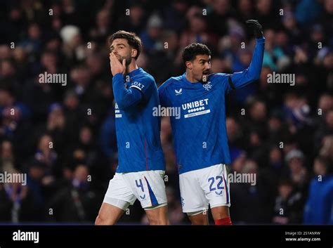 Rangers Robin Propper Celebrates Scoring Their Sides Second Goal Of The Game During The