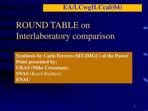 Pdf Ea Lcwgilccal 04 Round Table On Interlaboratory Comparison