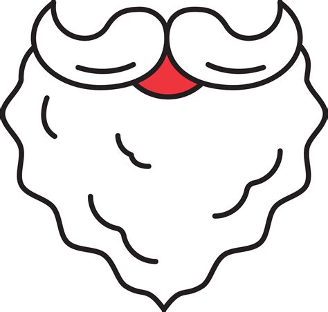 Christmas Santa Claus Beard Flat Line Icon 27173665 Png