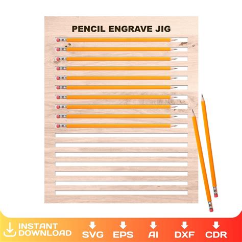 Pencil Jig Svg Laser Ready Cricut Glowforge Cut Laser File 23x28