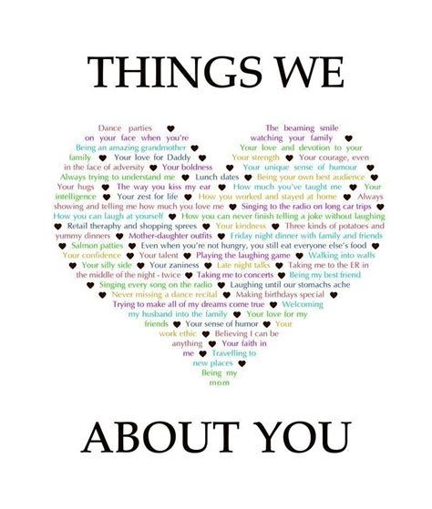 50 Things We Love About You Download Birthday Or Anniversary T