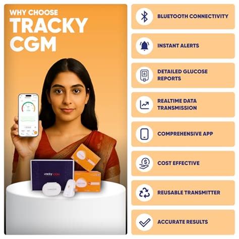 Tracky Cgm Glucose Sensor Continuous Glucose Monitor For Better Diabetes Management Wearable