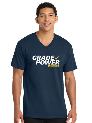 Adult V Neck Cotton Short Sleeve Tee Grade Power Wfull Front Heat