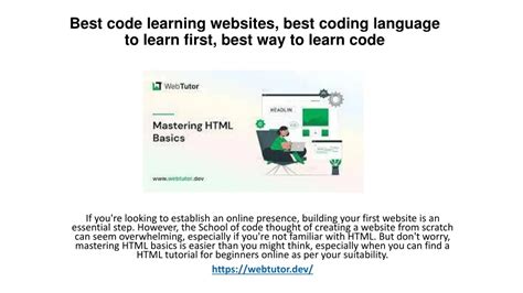 Ppt Best Code Learning Websites Best Coding Language To Learn First