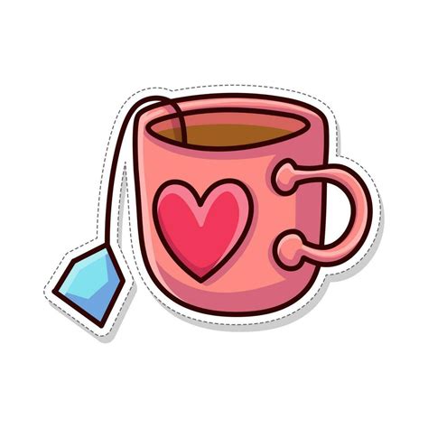 Free Vector Sticker Illustration Muk Drinking Love Tea 36418842 Vector Art At Vecteezy
