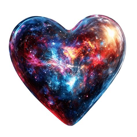 Galactic Heart Nebula With Vibrant Cosmic Colors Galaxy Heart Space