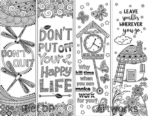 Printable Bookmarks To Color For Adults At Sylvia Massey Blog