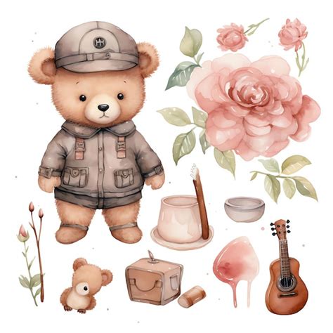 Premium Ai Image Beautiful Forest Ranger Teddy Blue Teddy Bear