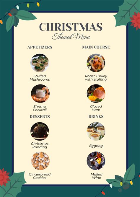 Free Editable Christmas Menu Template To Edit Online